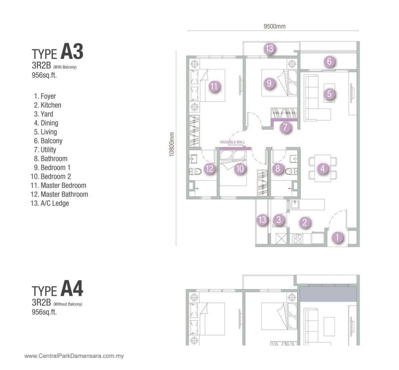 Floor Plan & Layout Plan @ D'Terra Residences | Central Park Damansara, Petaling Jaya