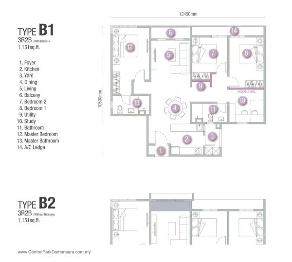 Floor Plan & Layout Plan @ D'Terra Residences | Central Park Damansara ...